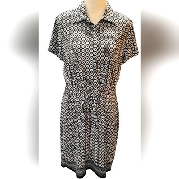 Max Studio | Dresses | Max Studio Dress Black White Print With Optional ...